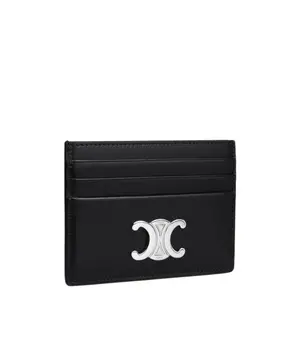 Celine Card Holder Triomphe In Shiny Calfskin