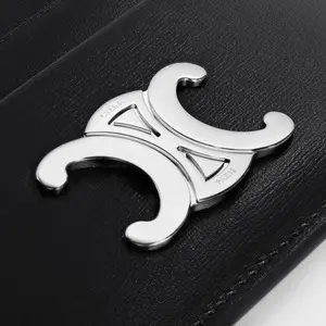 Celine Card Holder Triomphe In Shiny Calfskin