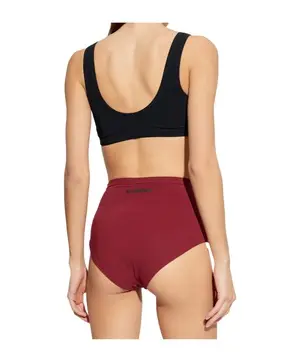 JIL SANDER High-waisted Bikini Bottom With Contrasting Logo - Red
