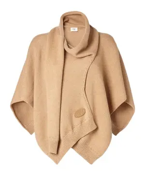 Fendi Cashmere Poncho With Leather Selleria Stamp