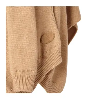 Fendi Cashmere Poncho With Leather Selleria Stamp