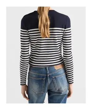 Prada Striped Crewneck Jumper - Black