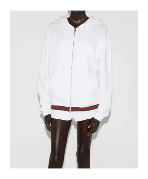 Gucci Web Detailed Jersey Sweatshirt With Hood