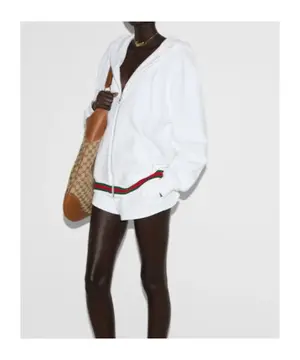 Gucci Web Detailed Jersey Sweatshirt With Hood
