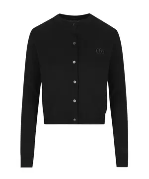 Gucci Embroidered Knit Cardigan - Black
