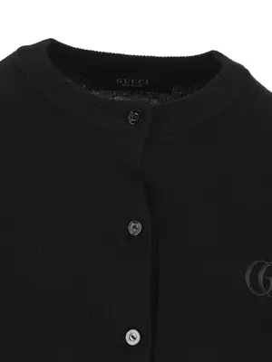 Gucci Embroidered Knit Cardigan - Black