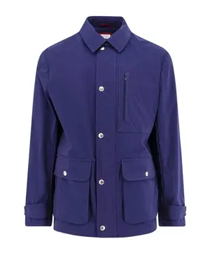 Brunello Cucinelli High-neck Long-sleeved Jacket - Blue