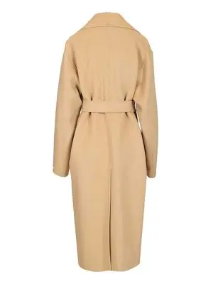 Sportmax Belted Long Sleeve Coat - Nude