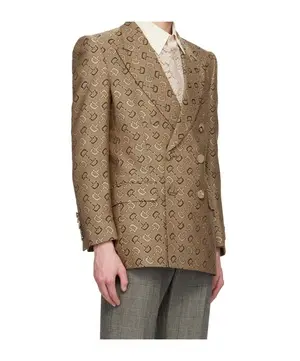Gucci Gg Pattern Double-breasted Blazer