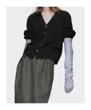 MAISON MARGIELA Four Stitch Detailed Knitted Cardigan - Black