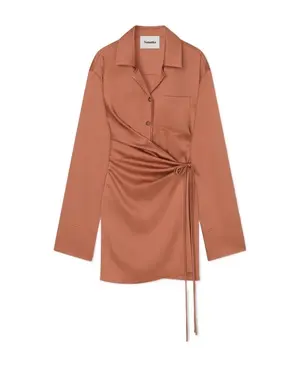 Nanushka Xaviera Long-sleeved Dress - Brown