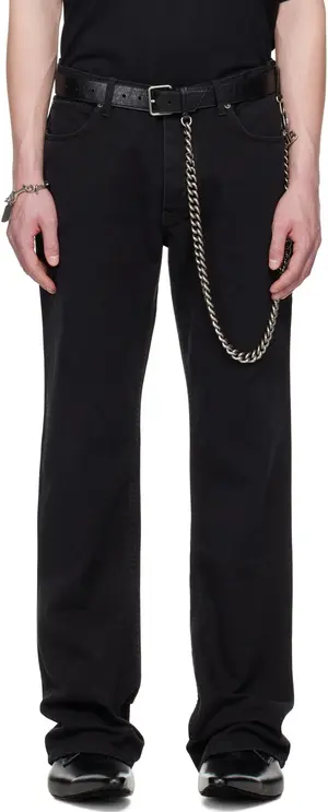 Balenciaga Mid-waisted Straight-leg Jeans - Black