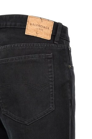 Balenciaga Mid-waisted Straight-leg Jeans - Black