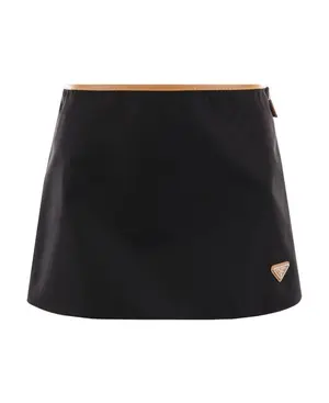 Prada Logo Patch Mini Skirt