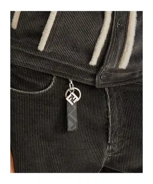 Fendi Ff Squared Key Ring - Black
