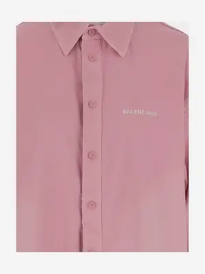 Balenciaga Logo Embroidered Long-sleeve Shirt