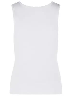 Dolce & Gabbana Dg Embroidered Ribbed Tank Top - White