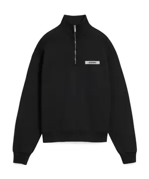 Jacquemus Gros Grain Zip Sweatshirt - Black