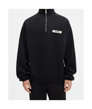 Jacquemus Gros Grain Zip Sweatshirt - Black