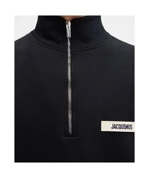 Jacquemus Gros Grain Zip Sweatshirt - Black