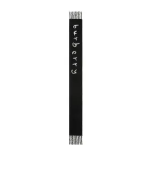 Burberry Reversible Logo Jacquard Fringed Scarf - Black