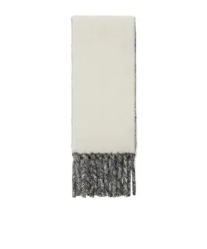 Burberry Reversible Logo Jacquard Fringed Scarf - Black