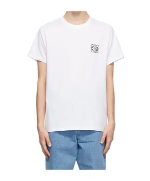 Loewe Logo Embroidered Crewneck T-shirt - No