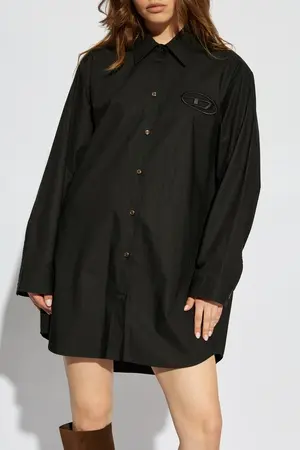 DIESEL® D-dalis Embroidered Logo Shirt Dress