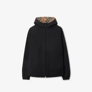 Burberry Logo Embroidered Checked Reversible Jacket - Multicolor