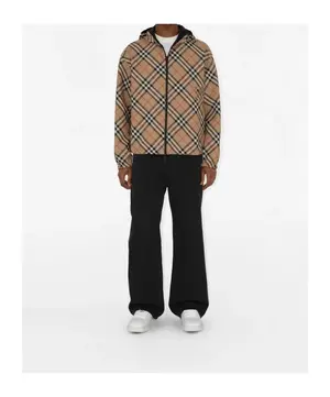 Burberry Logo Embroidered Checked Reversible Jacket - Multicolor