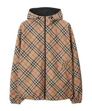 Burberry Logo Embroidered Checked Reversible Jacket - No