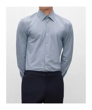 Hugo Boss Geometric-print Long-sleeve Shirt