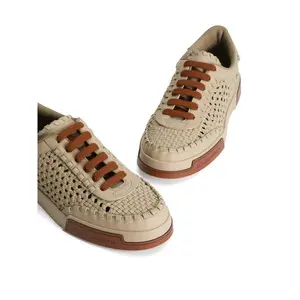 Dolce & Gabbana Interwoven Lace-up Sneakers - Beige