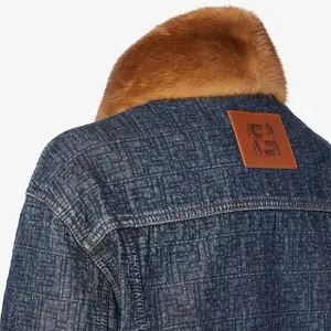 Fendi Quilted Ff Denim Jacket With Fur Trim