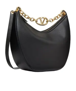Valentino Garavani Vlogo Moon Medium Shoulder Bag - Black