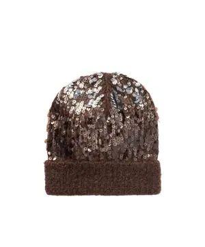Brunello Cucinelli Sequin Beanie - Brown