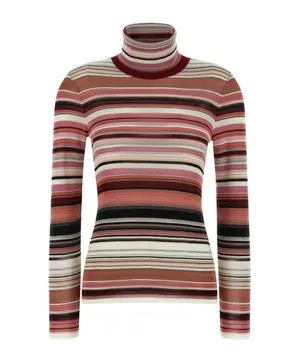 Missoni Striped Turtleneck Sweater - Brown