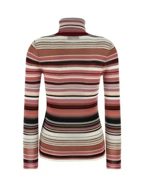 Missoni Striped Turtleneck Sweater - Brown