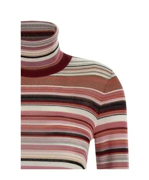 Missoni Striped Turtleneck Sweater - Brown