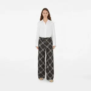 Burberry Straight-leg Checked Drawstring Trousers