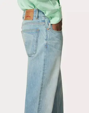 Valentino Garavani Logo Patch Mid-rise Jeans