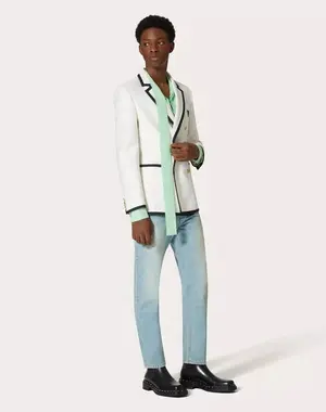 Valentino Garavani Logo Patch Mid-rise Jeans
