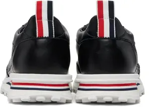 Thom Browne Lace-up Leather Sneakers With Tricolor Detail