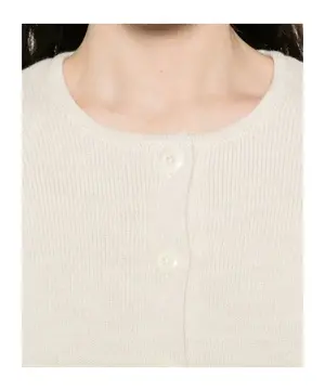 LEMAIRE Round Neck Button-front Cardigan - Cream