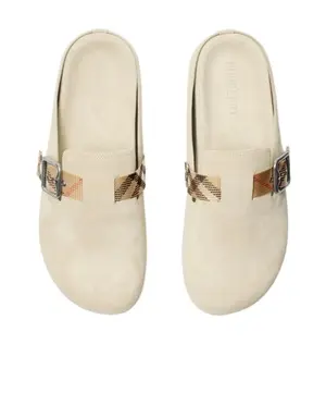 Burberry Checked Side-buckle Clogs - Bake