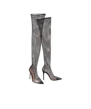 GIANVITO ROSSI Over-the-knee Mesh Stiletto Boots
