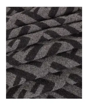 Fendi Logo Jacquard Fringed Scarf