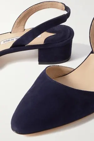 Manolo Blahnik Aspro 30 Exposed Low Heels - Black