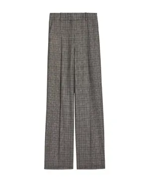 Theory Checked Tailored Wide-leg Trousers
