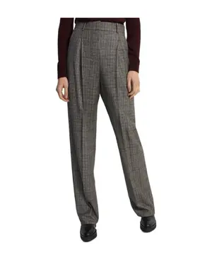 Theory Checked Tailored Wide-leg Trousers